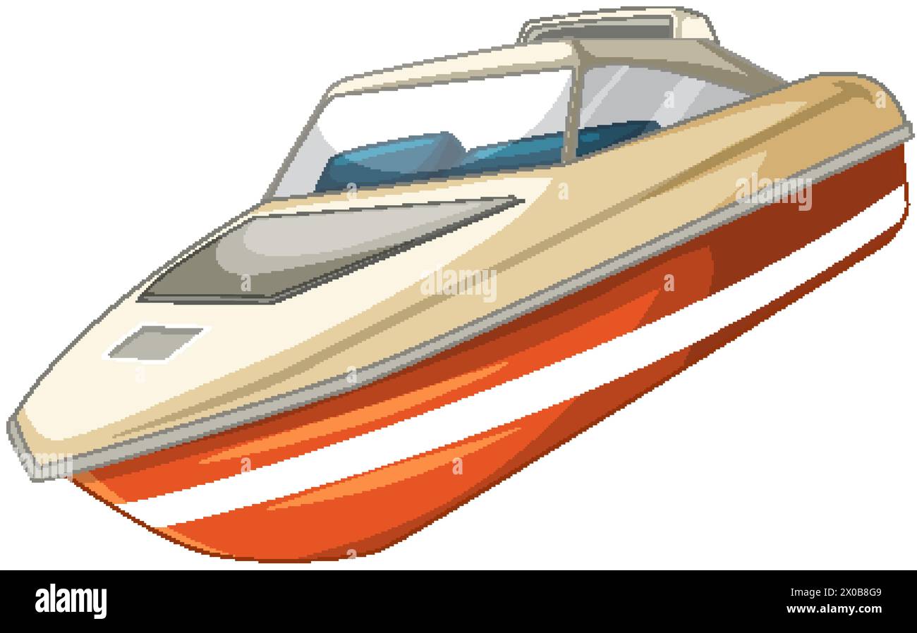 Colorful vector illustration of a modern speedboat Stock Vector Image ...