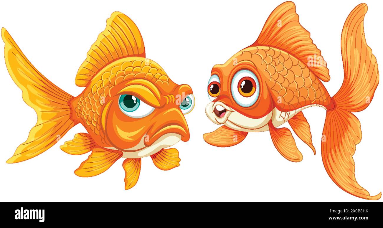 Two fish facing Stock Vector Images - Alamy
