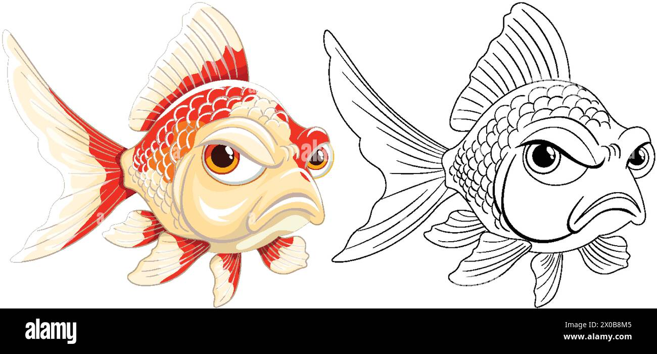 Two cartoon fish with expressive grumpy faces Stock Vector Image & Art ...