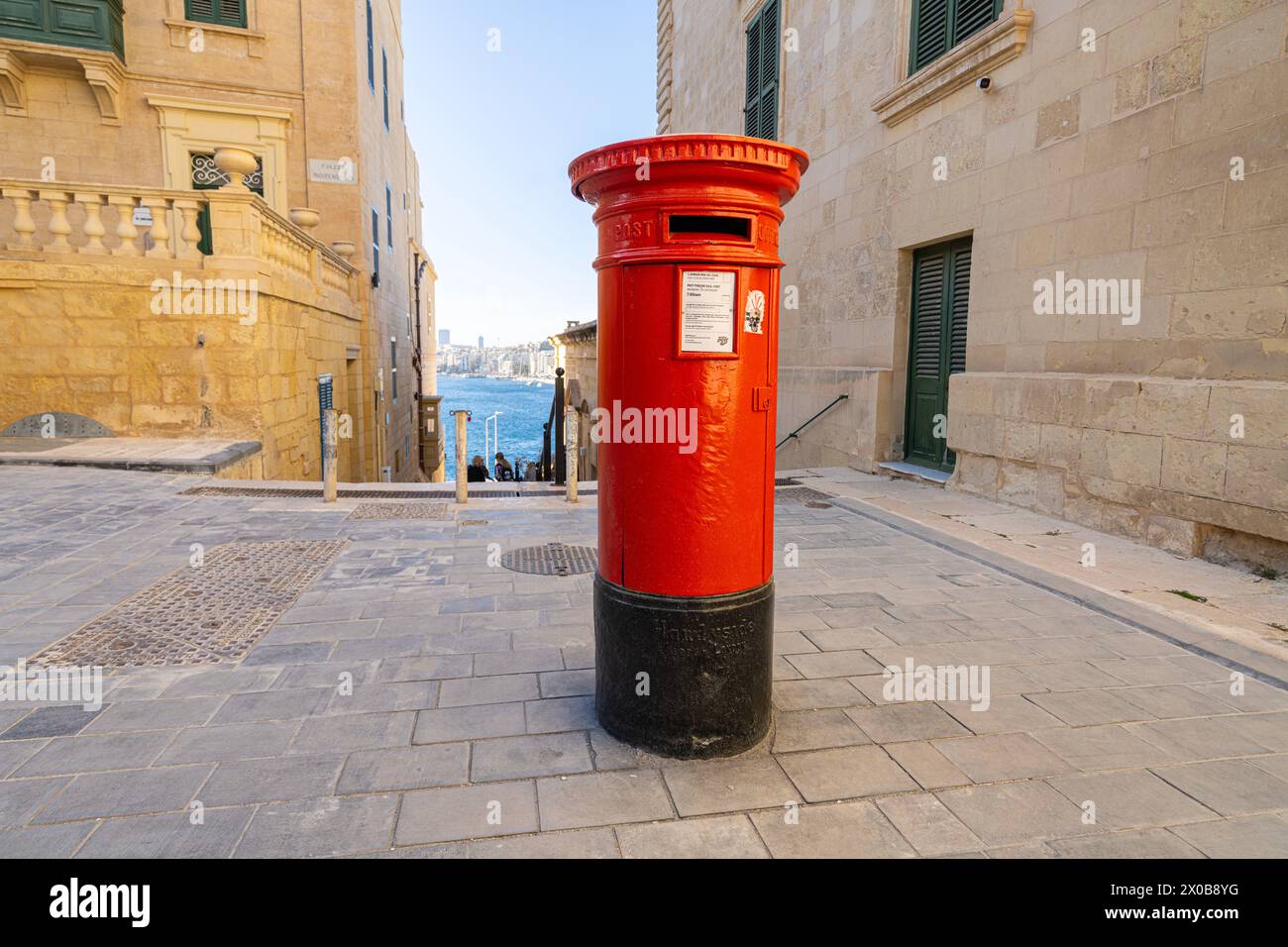 Valletta, Malta, April 03, 2024. a characteristic letterbox in a street ...