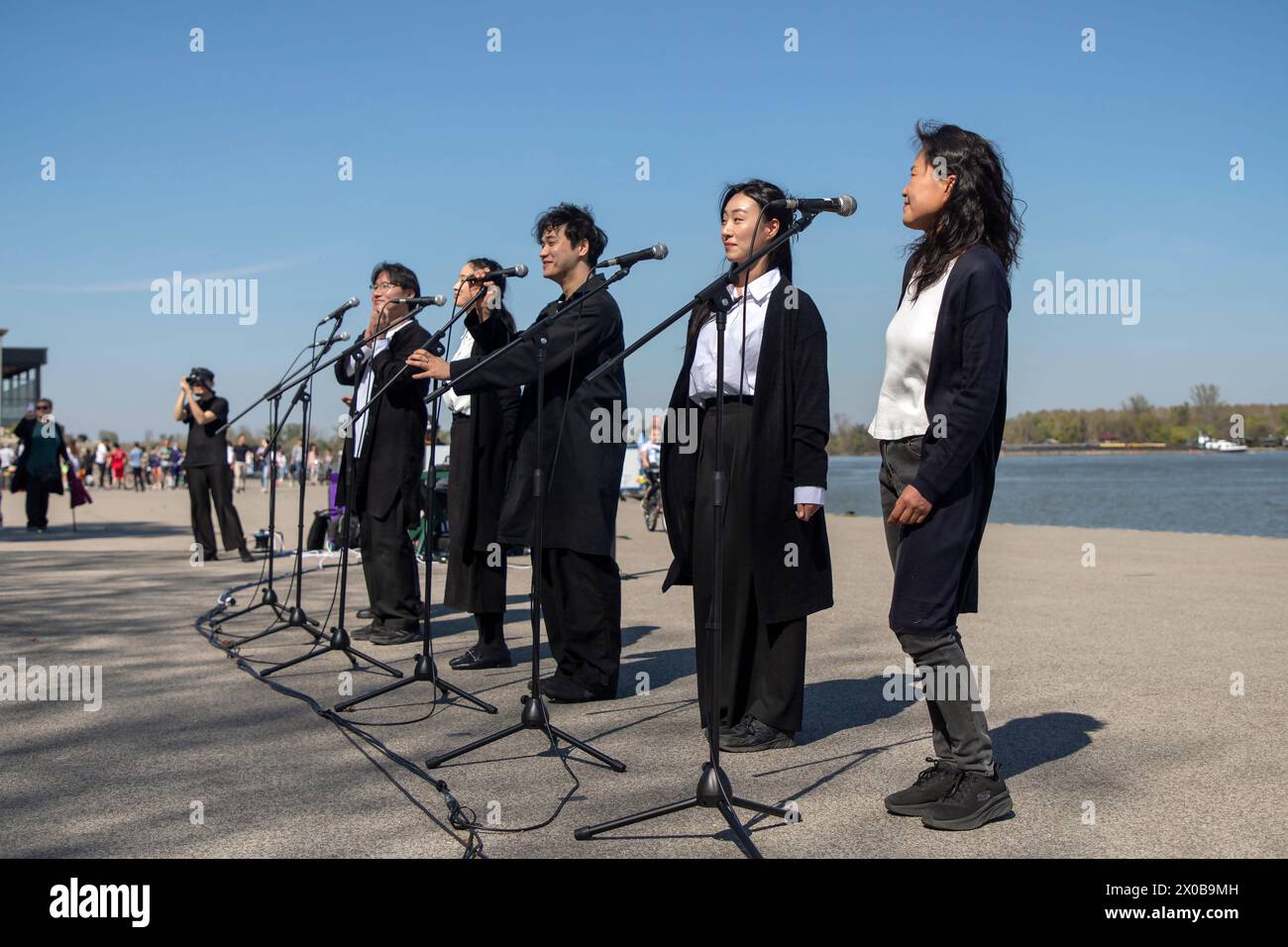 Zemun, Serbia, March 23, 2024: A performance of South Korean troupe ...