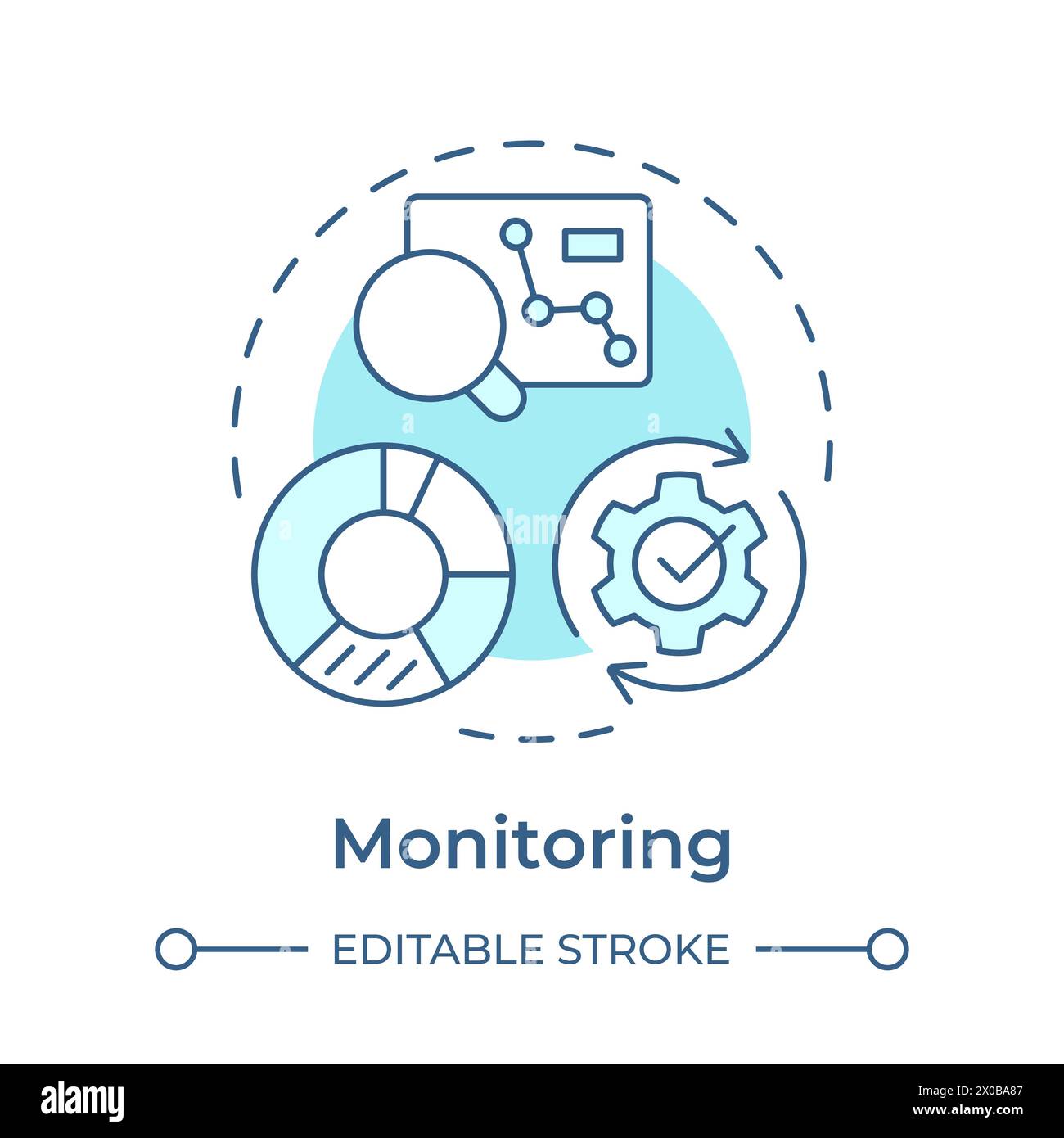 BPM monitoring soft blue concept icon Stock Vector Image & Art - Alamy