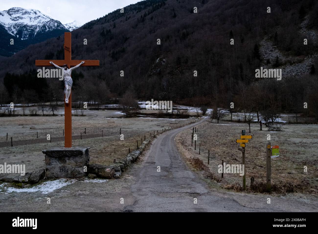 Cross of Jesus of the tradition of religion Christian catholic in the ...