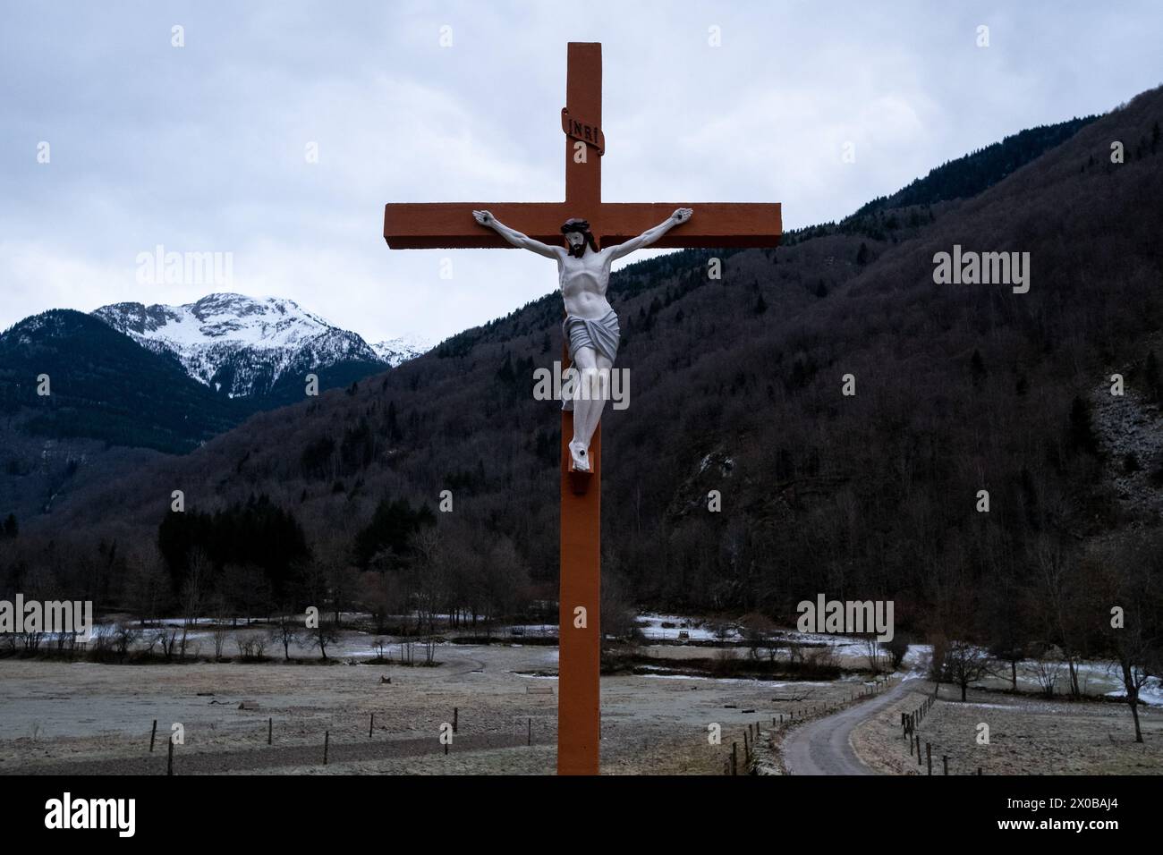 Cross of Jesus of the tradition of religion Christian catholic in the ...