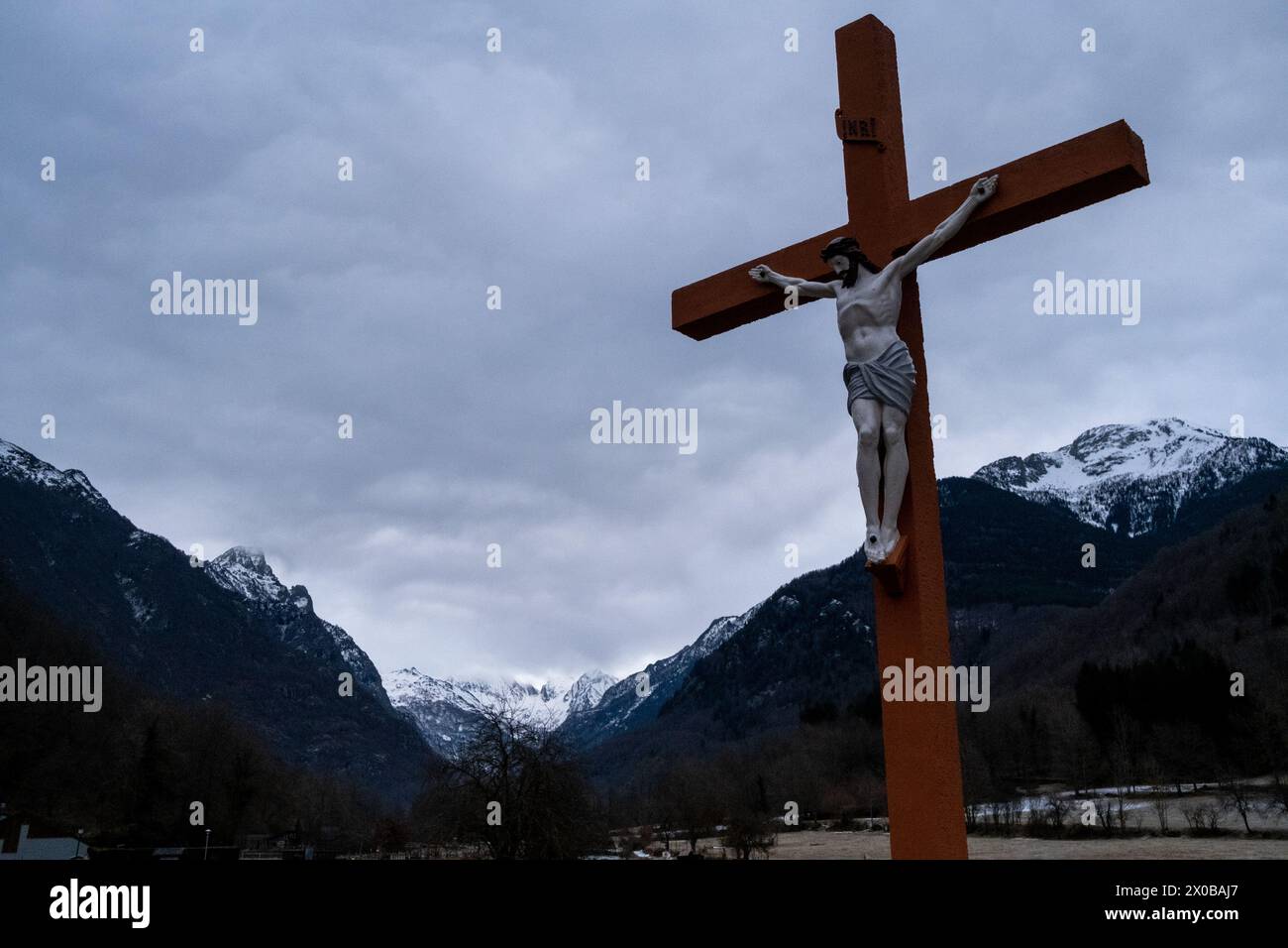Cross of Jesus of the tradition of religion Christian catholic in the ...