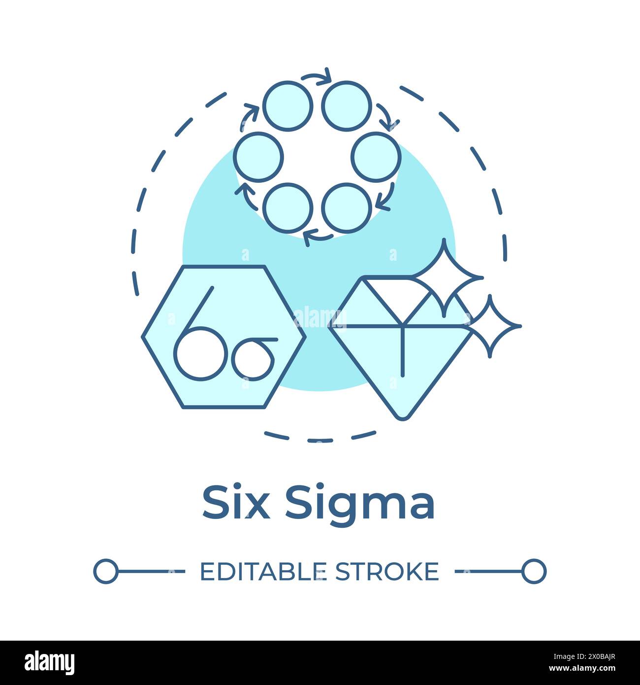 Six sigma methodology soft blue concept icon Stock Vector Image & Art - Alamy