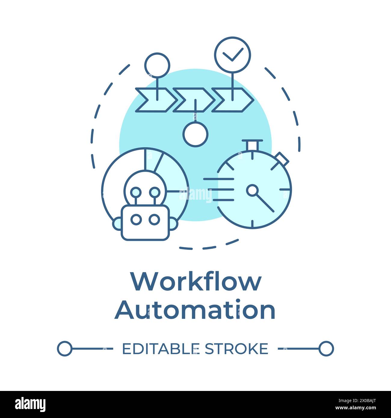 Workflow Automation Soft Blue Concept Icon Stock Vector Image And Art Alamy