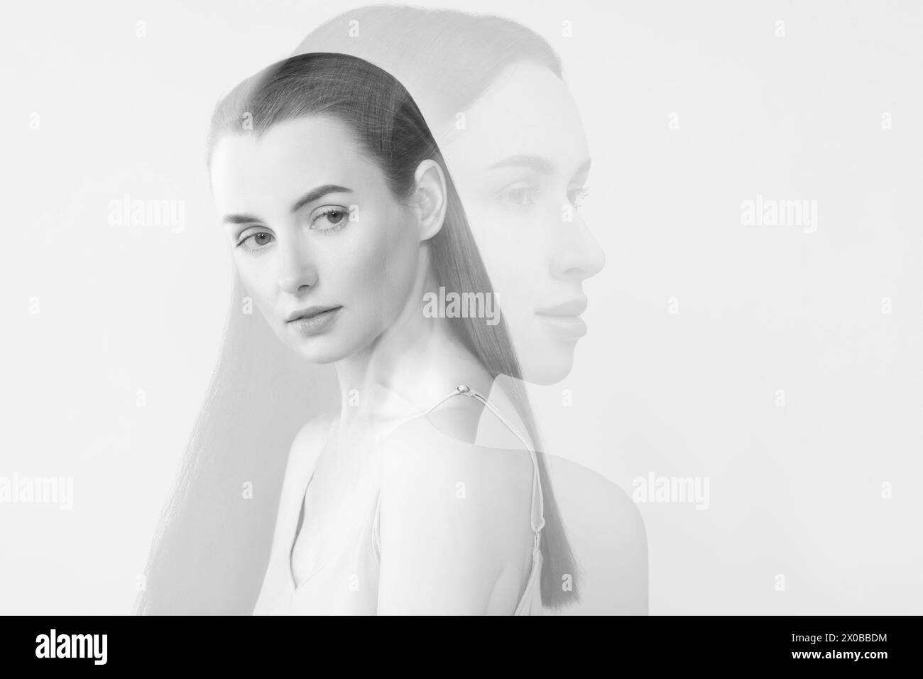 Double exposure illustration Black and White Stock Photos & Images - Alamy