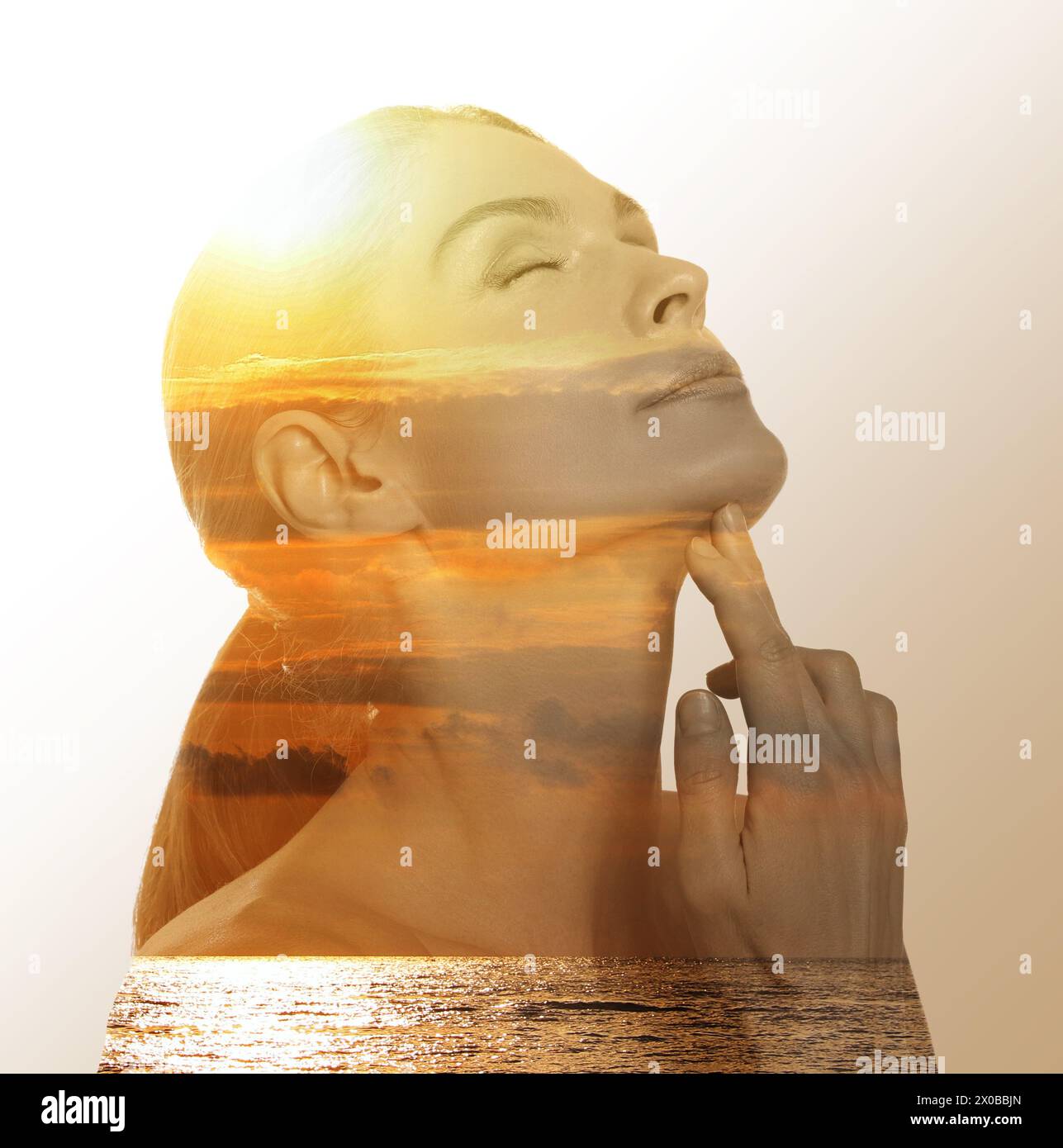 Double exposure human skin hi-res stock photography and images - Alamy