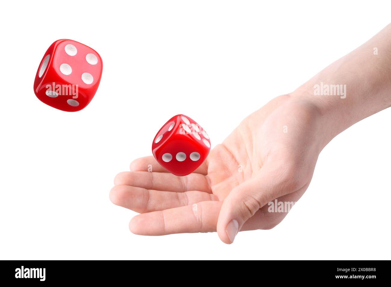 Female throwing dice Cut Out Stock Images & Pictures - Alamy