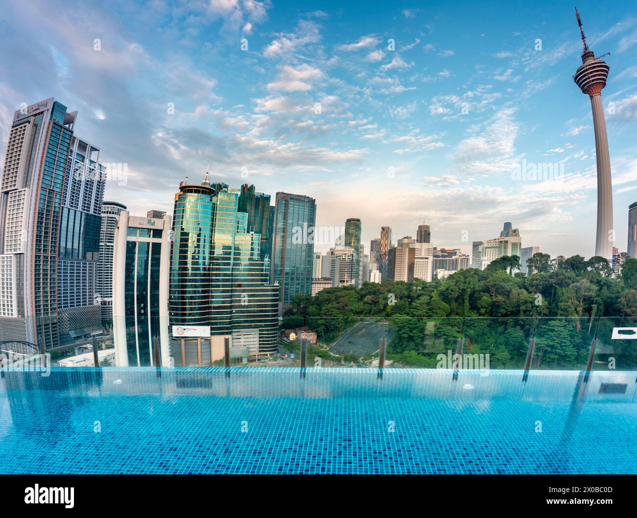 Stunning rootop view of KL city and Menara Kuala Lumpur,close to sunset ...