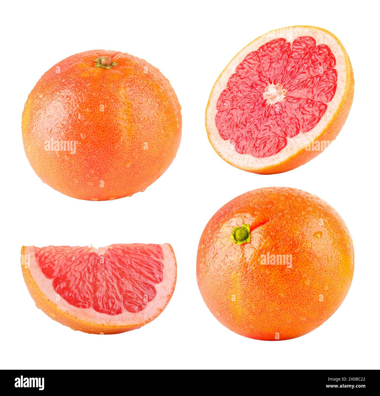 Fresh ripe grapefruits isolated on white, set Stock Photo - Alamy