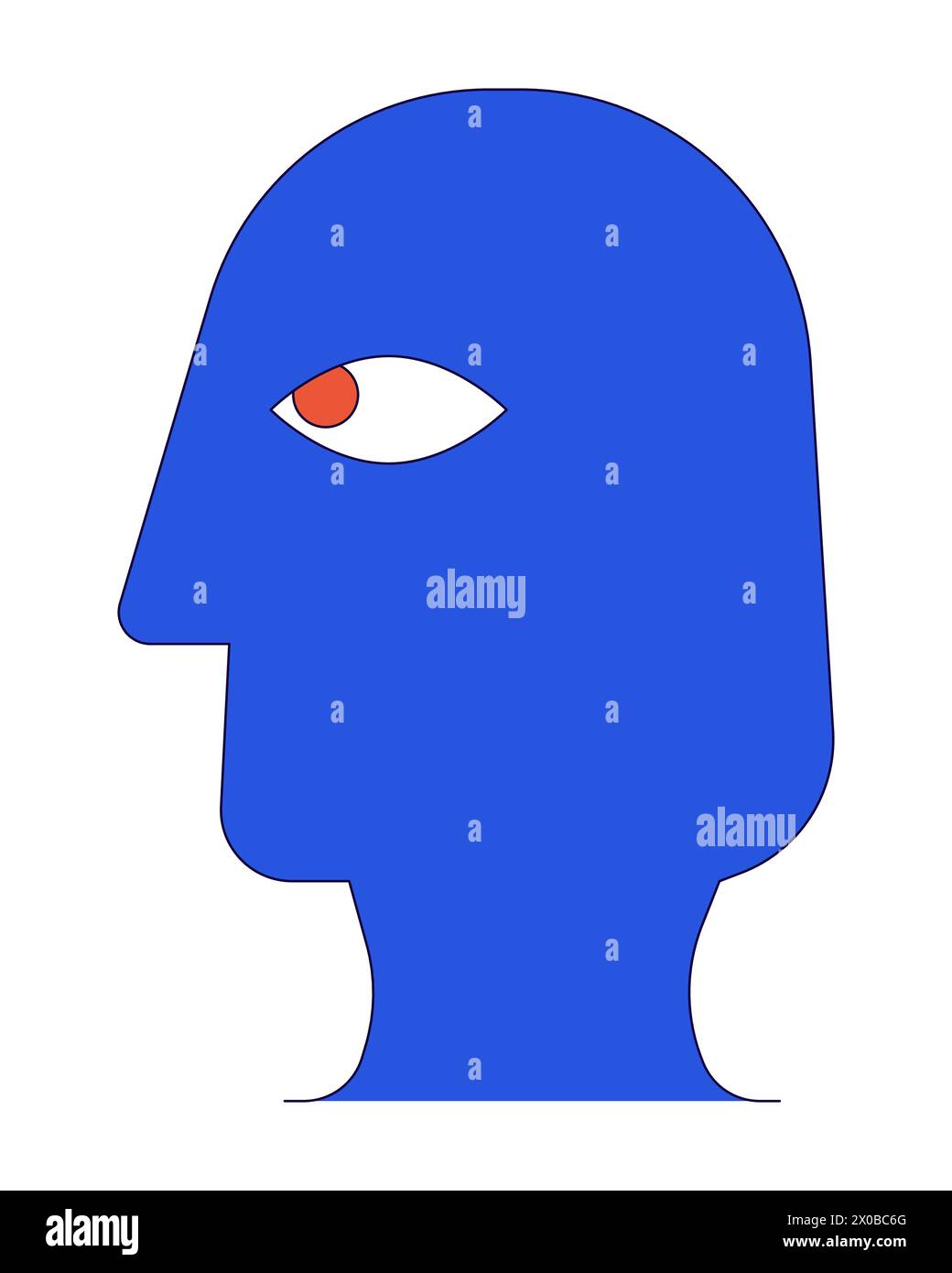 Head silhouette profile 2D linear cartoon object Stock Vector Image ...