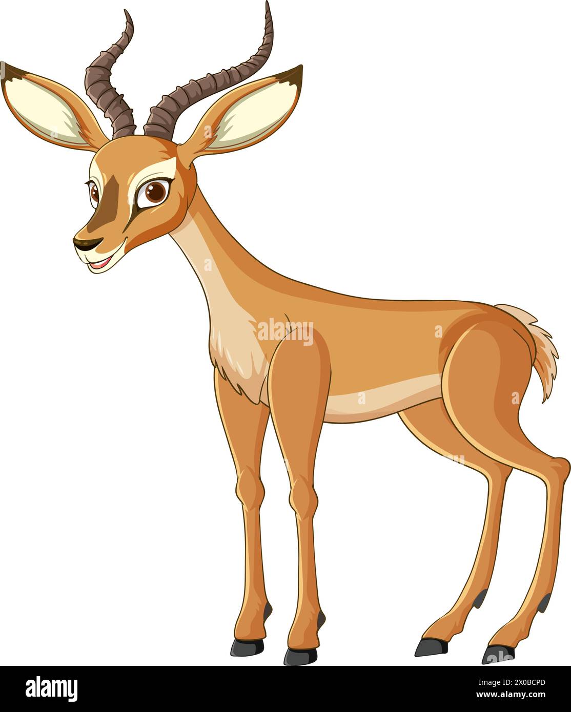 Vector illustration of a cheerful gazelle character Stock Vector Image ...