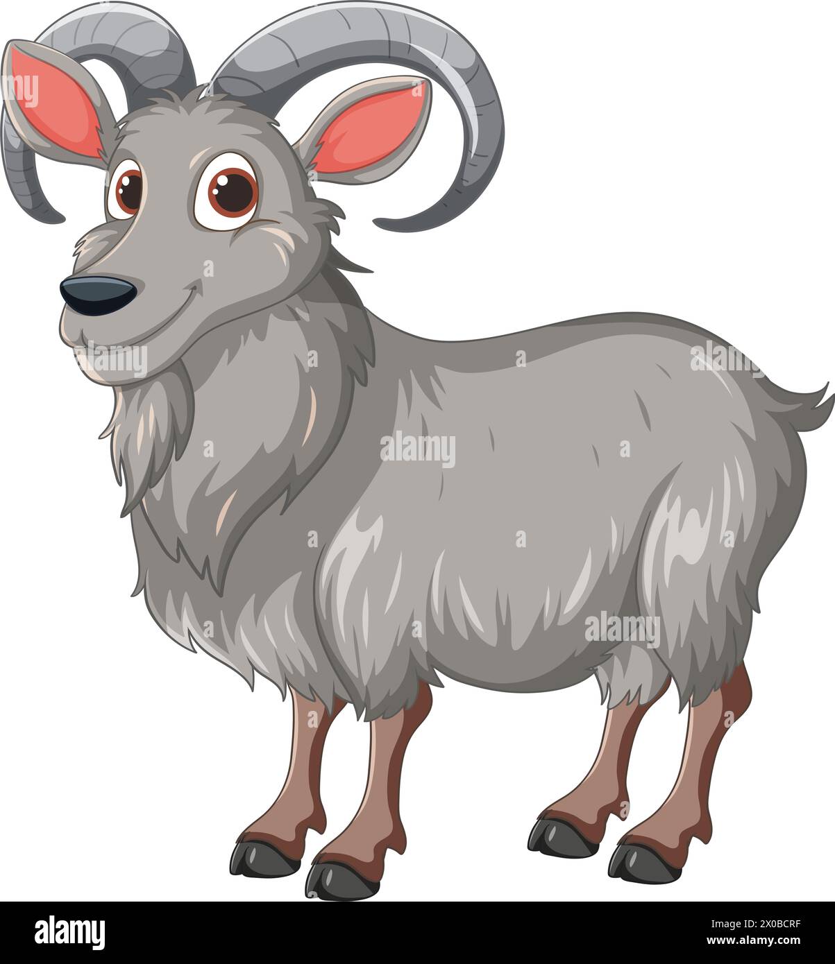 Vector illustration of a cute, smiling mountain goat Stock Vector Image ...
