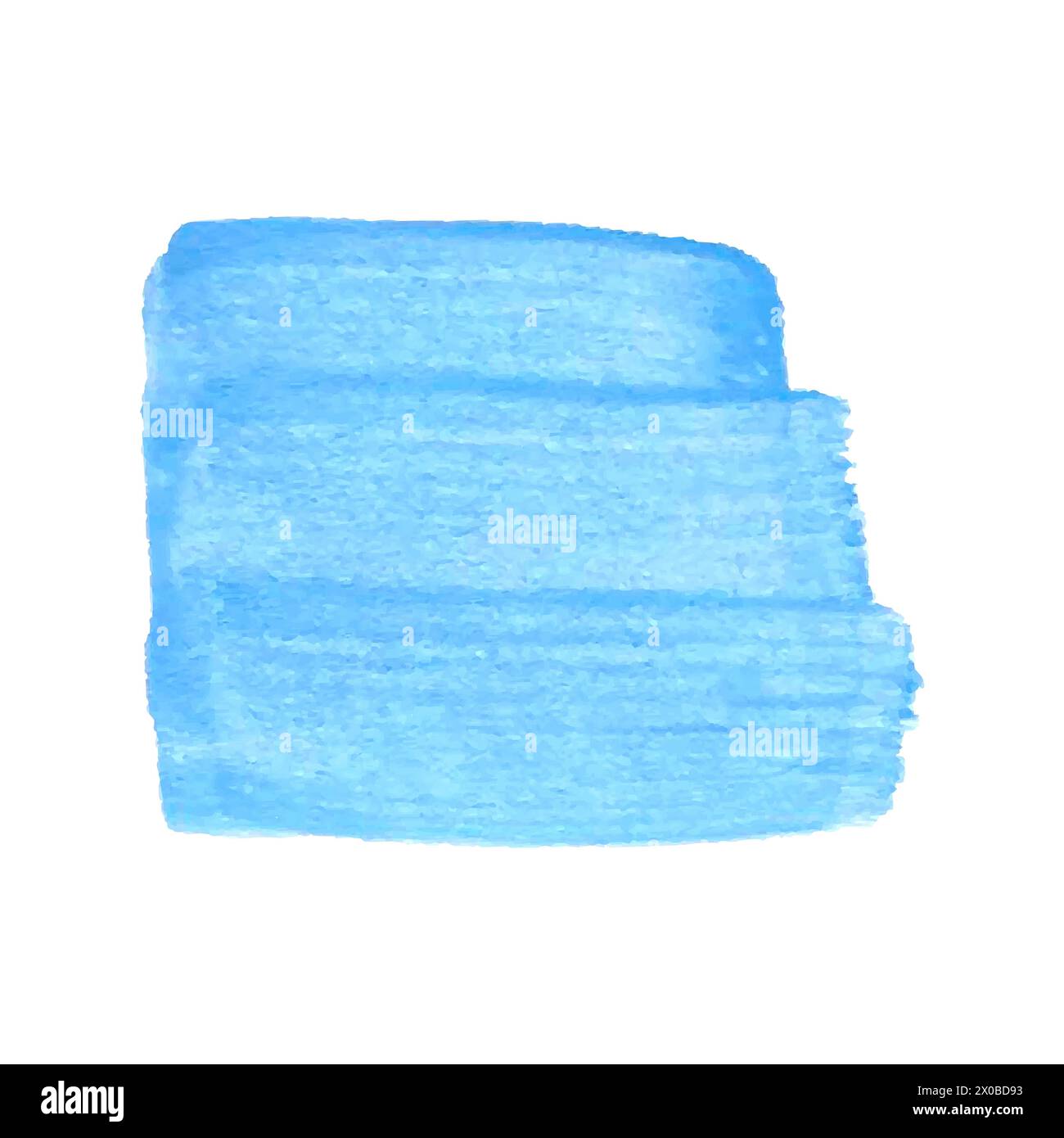 Acrylic blue texture brush stroke hand drawing, isolated on white ...