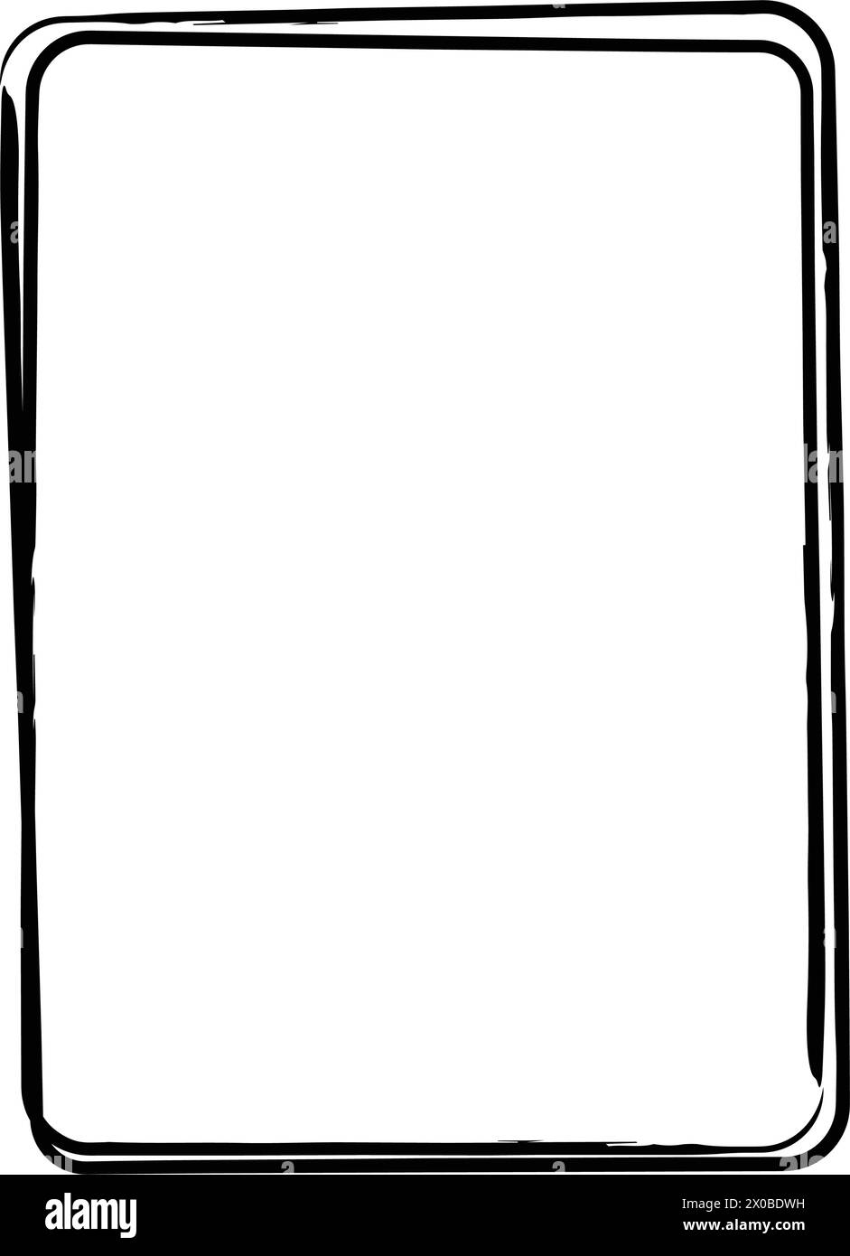 Frame border grunge shape icon, vertical, rectangle decorative doodle ...