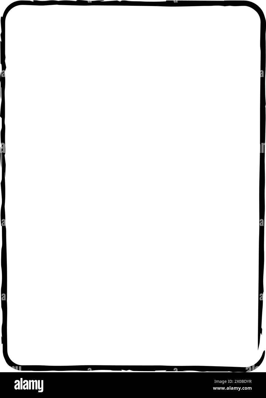 Frame border grunge shape icon, vertical, rectangle decorative doodle ...