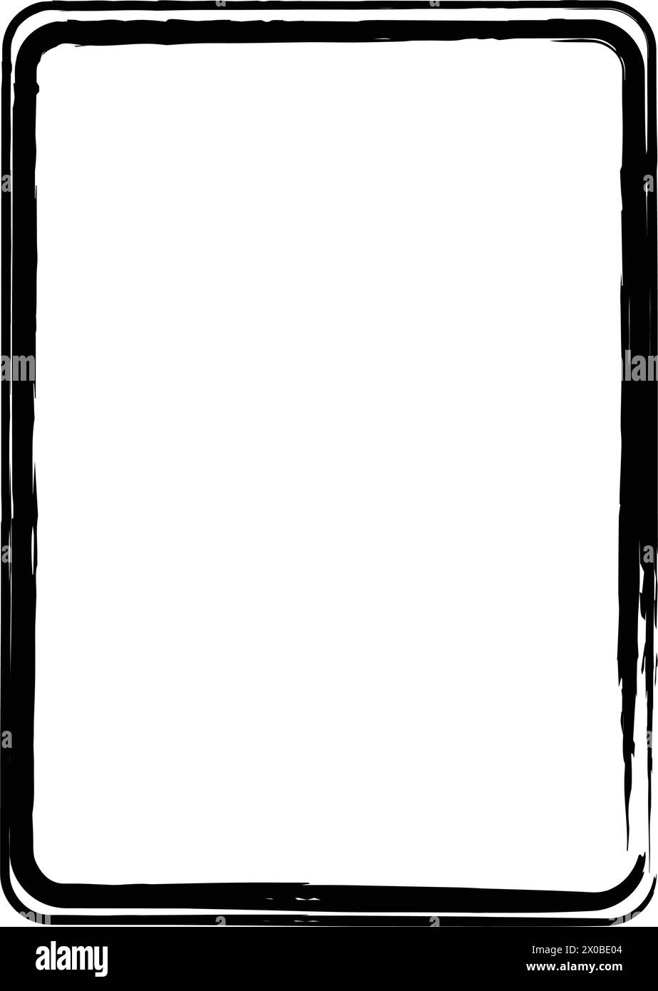 Frame border grunge shape icon, vertical, rectangle decorative doodle ...