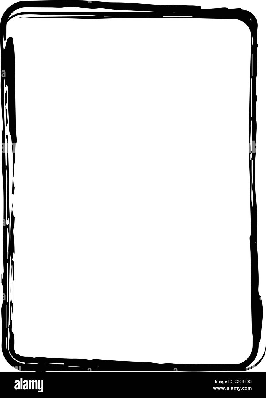Frame border grunge shape icon, vertical, rectangle decorative doodle ...
