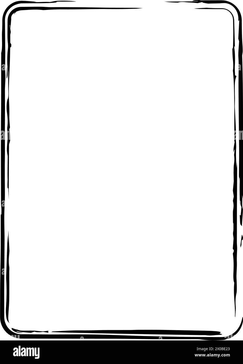 Frame border grunge shape icon, vertical, rectangle decorative doodle ...