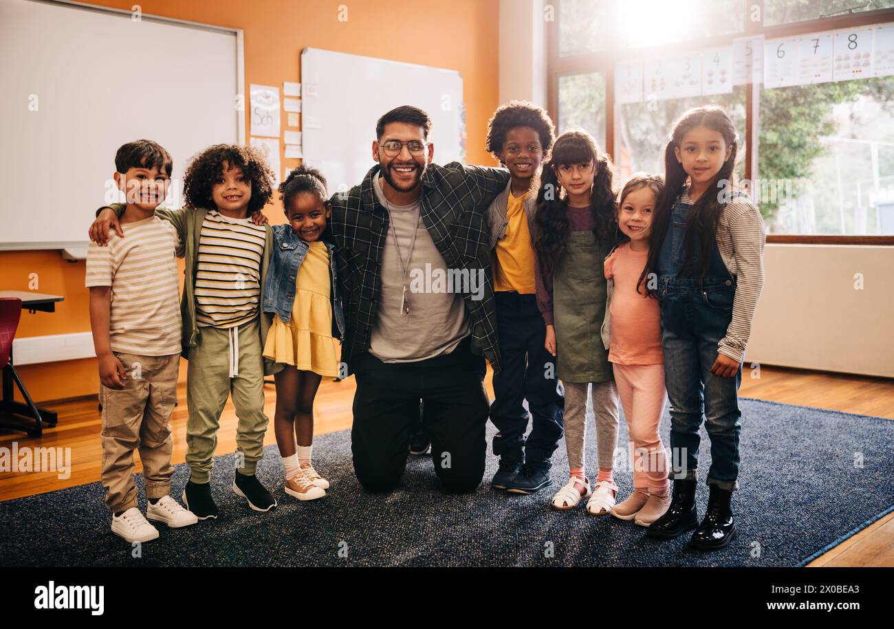 Class photo for this elementary school teacher and his students. Class ...
