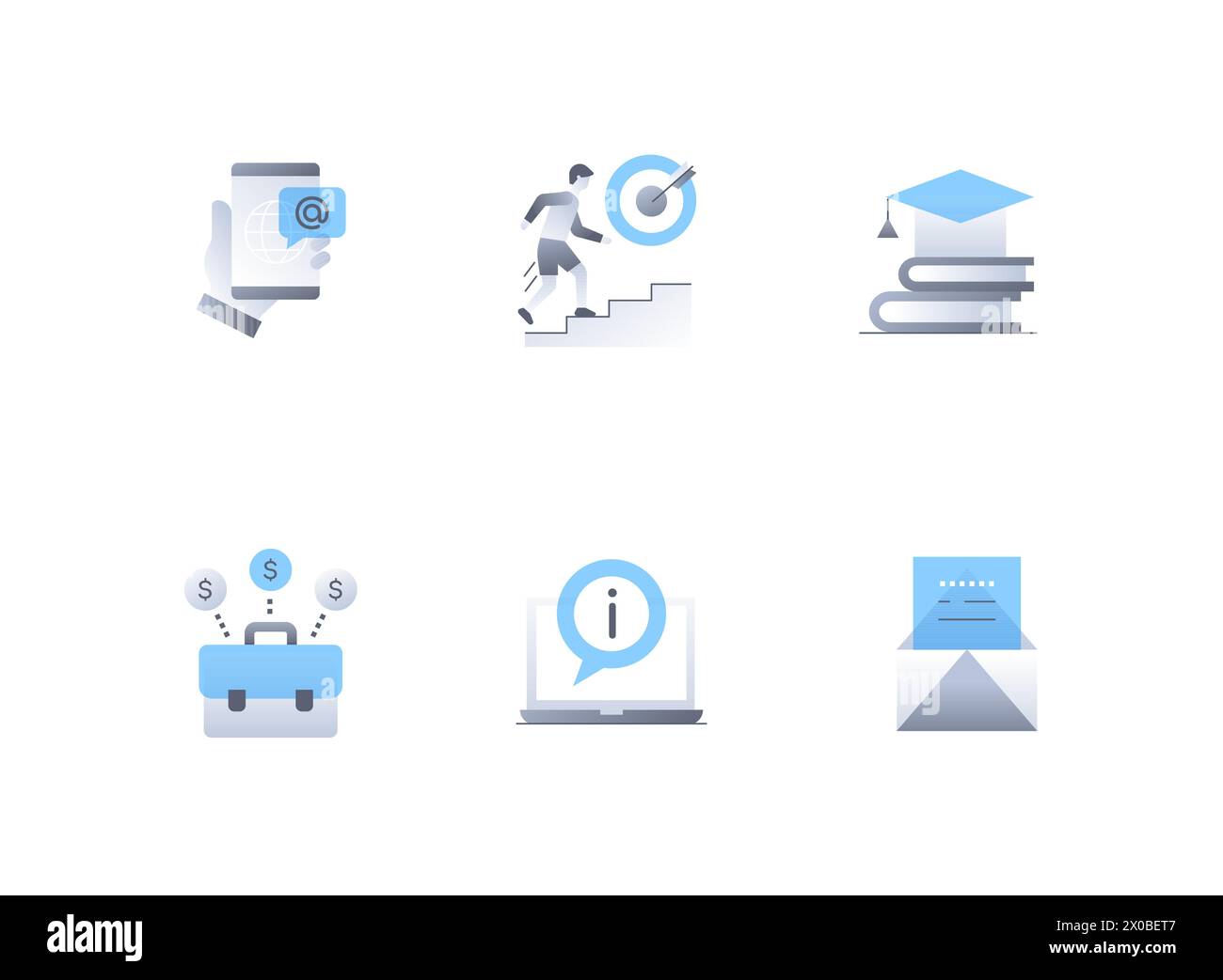 Business and Information - flat design style icons set Stock Vector ...