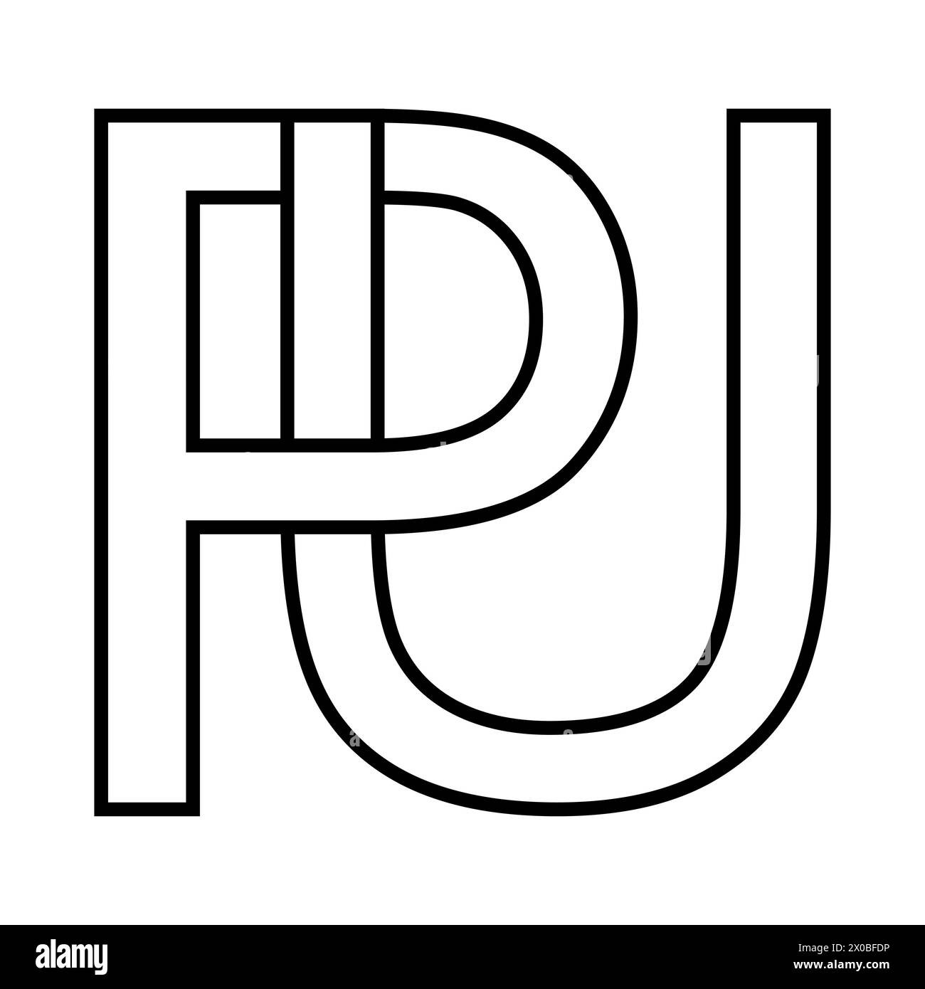 Logo sign pu up icon double letters logotype p u Stock Vector Image ...