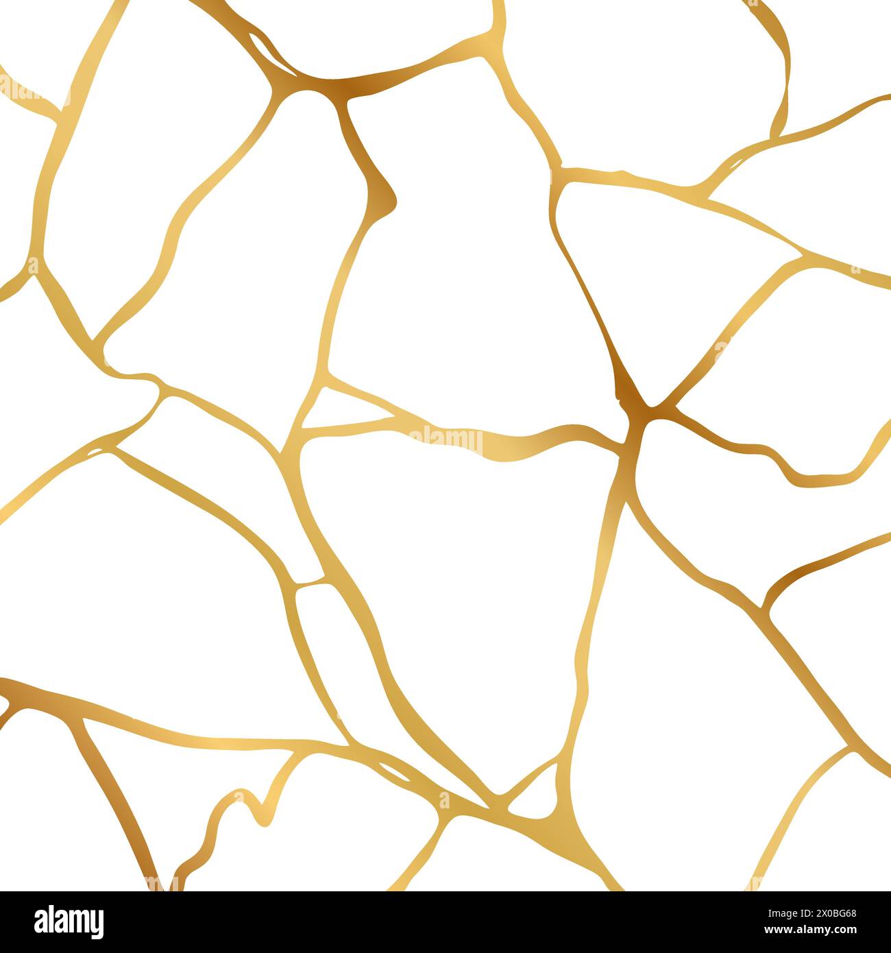 Gold kintsugi crack repair marble texture vector illustration isolated ...