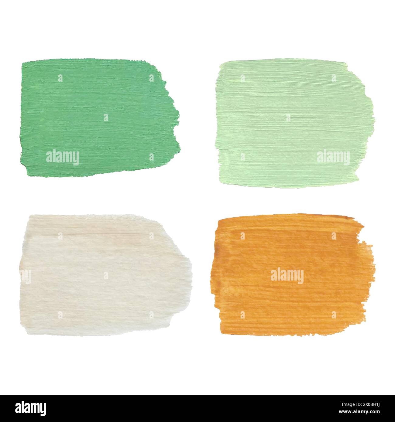 Set trendy harmonie palette colors, brushes stroke drawing acrylic ...