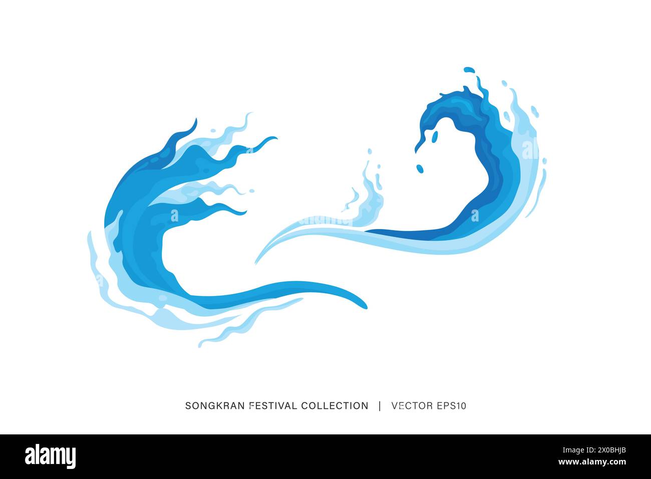 Creative fresh blue water splash graphic design, summer Songkran ...