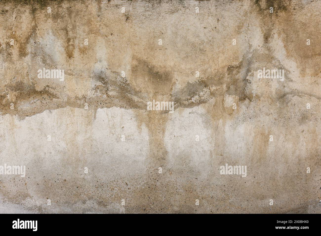 Old water damaged plaster wall surface - full-frame background and ...