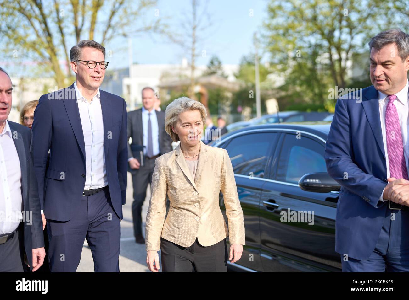Garching, Bavaria, Germany - April 11, 2024: EU Commission President ...
