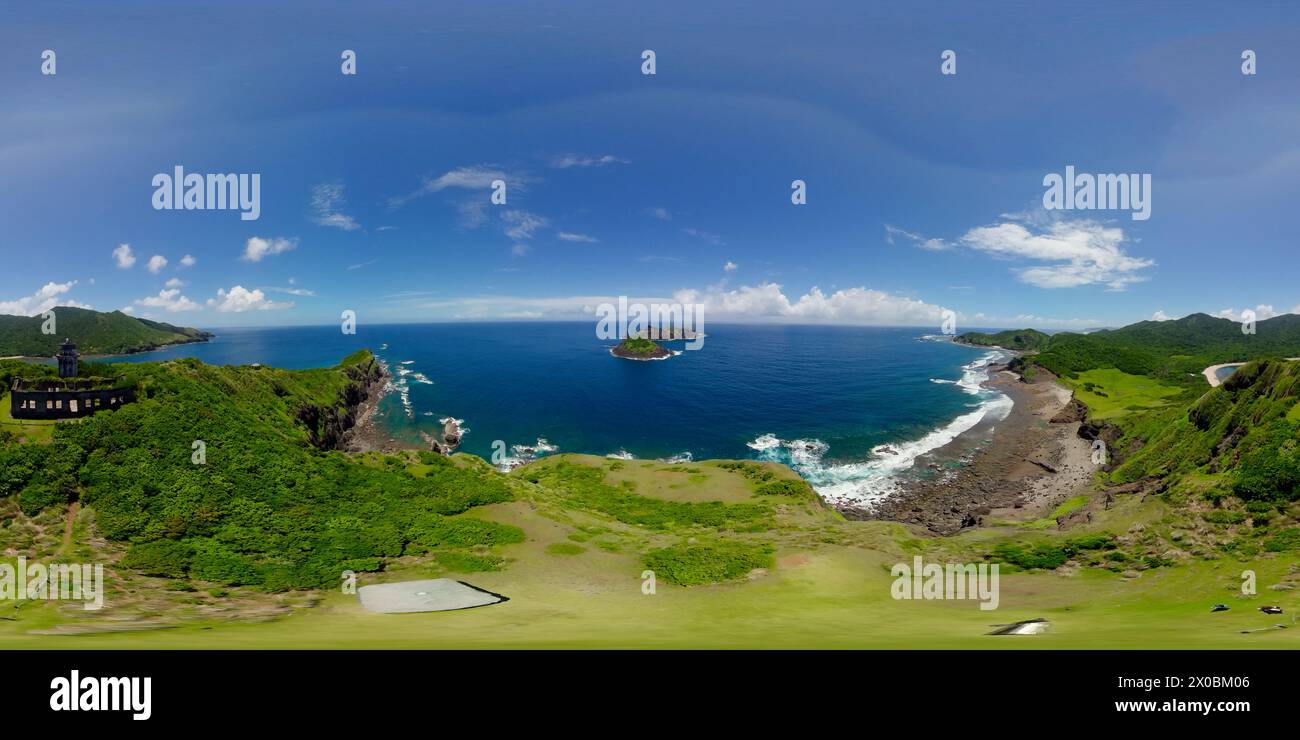 Seascape: Tropical island in the ocean. Palaui island, Cape Engano, Dos ...