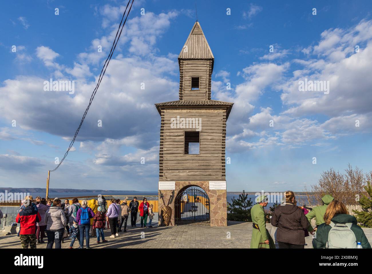 Tetyushi, Tatarstan, Russia - May 2, 2022: Four-deck cruise ship berth ...