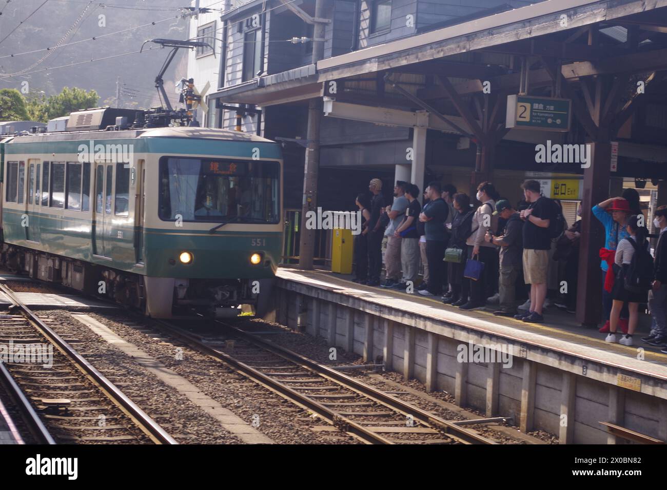 Enoden Train at Hase Station, Kamakura, Kanagawa Prefecture, Japan ...