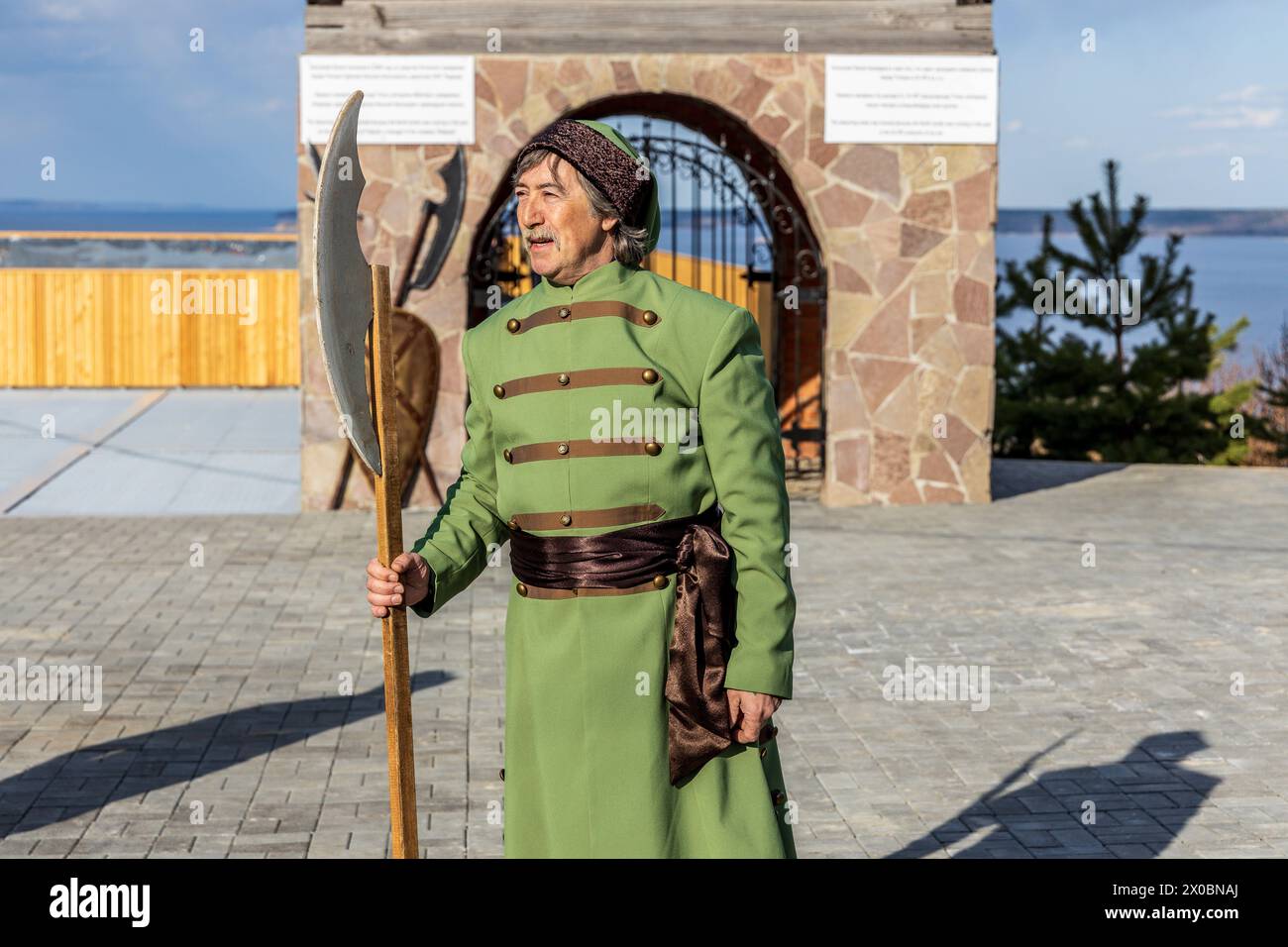 Tetyushi, Tatarstan, Russia - May 2, 2022: Four-deck cruise ship berth ...