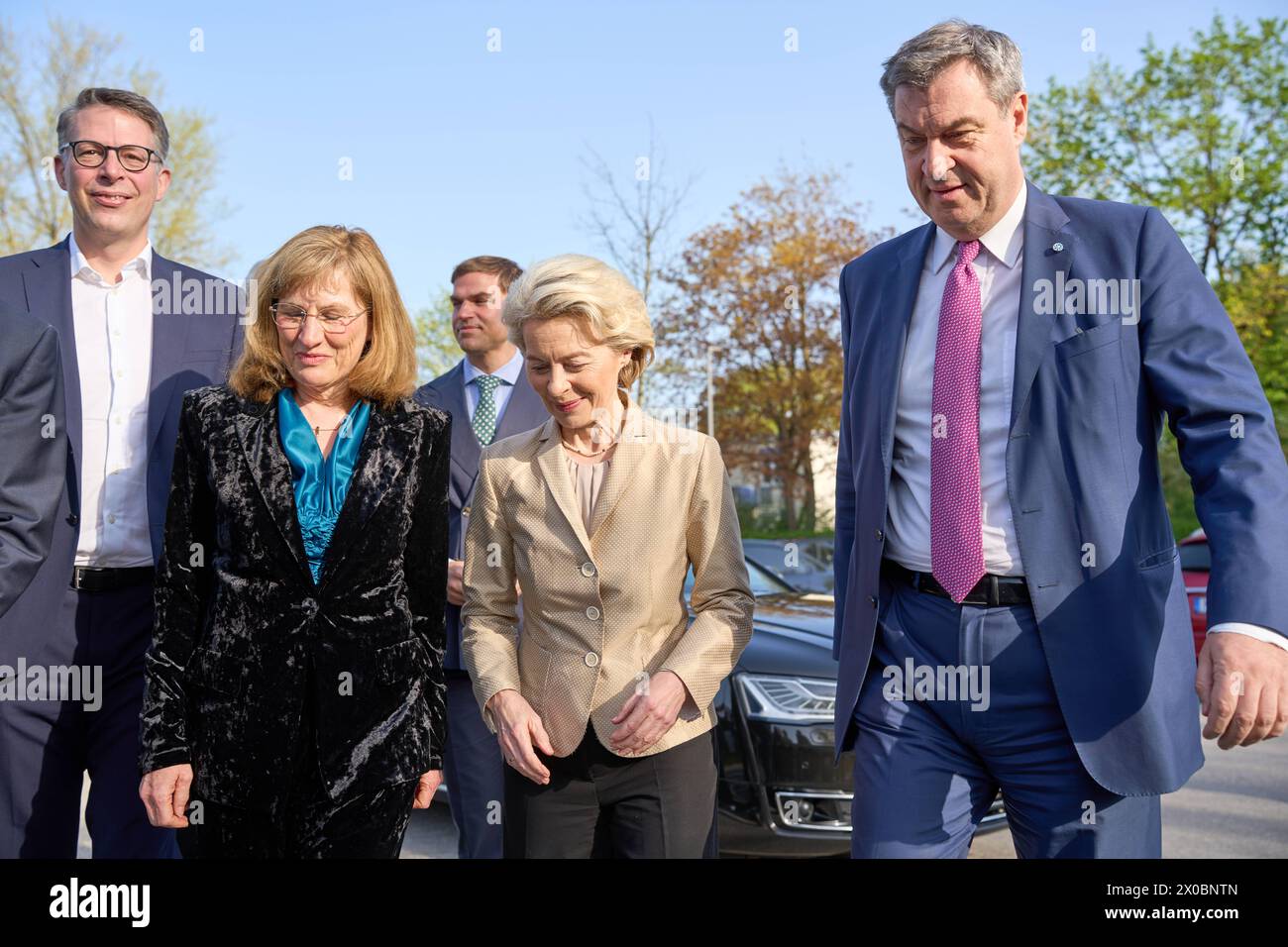 Garching, Bavaria, Germany - April 11, 2024: EU Commission President ...