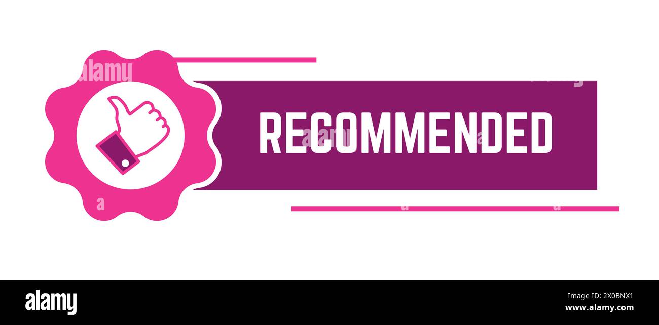 Recommended banner with thumb up and gear sign Stock Vector Image & Art ...