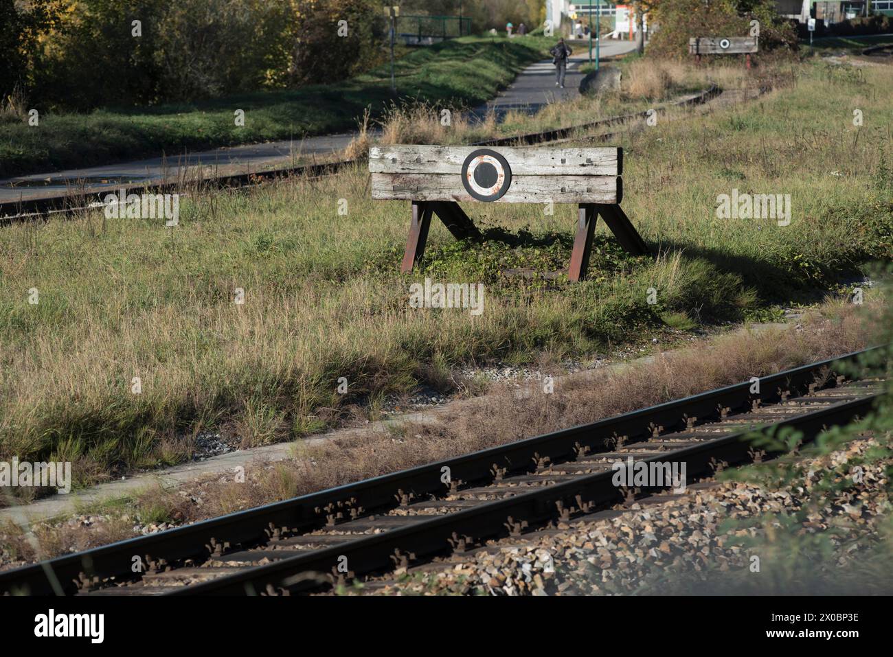 abandoned railroad line and rails in public transport and freight ...