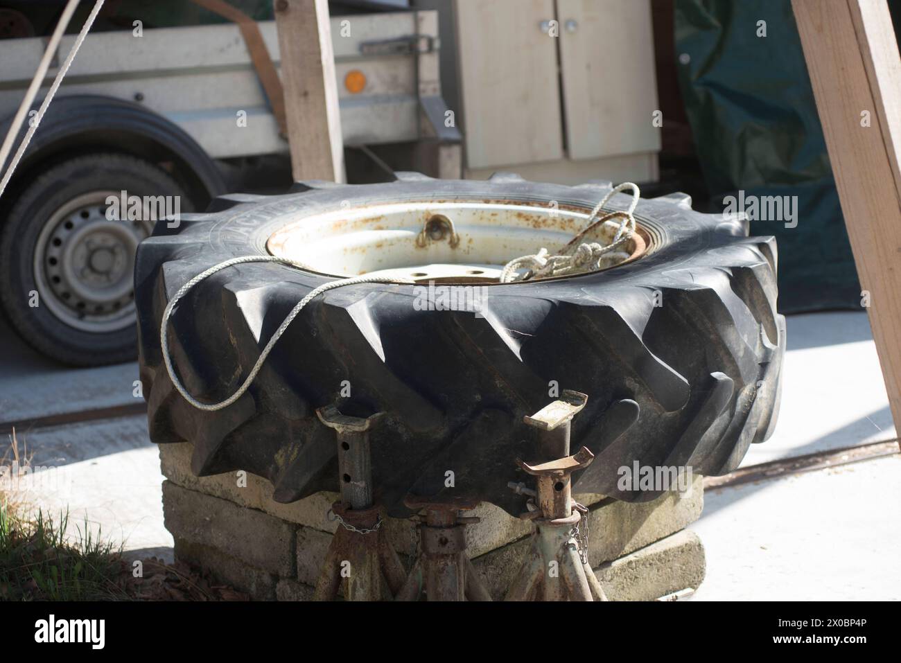 big tires of commercial vehicles in transportation and vehicle traffic ...