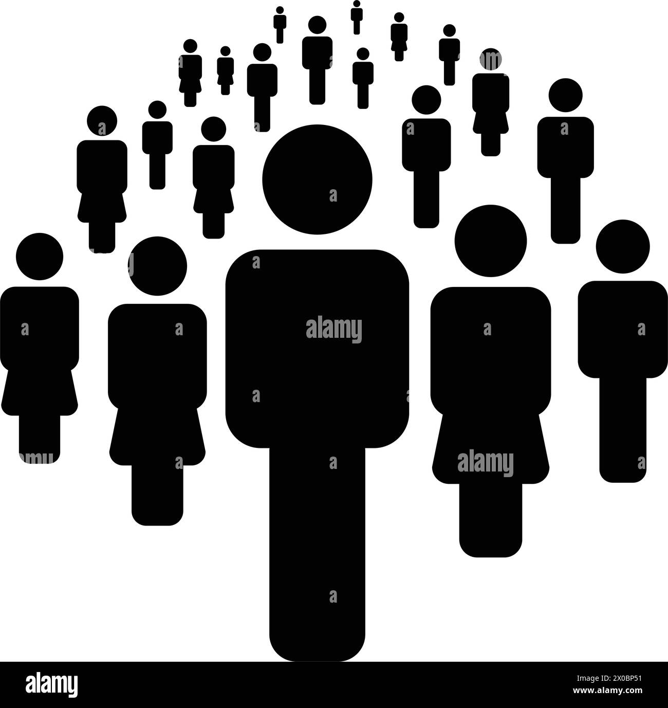 People icon vector male and female group of persons symbol in glyph ...