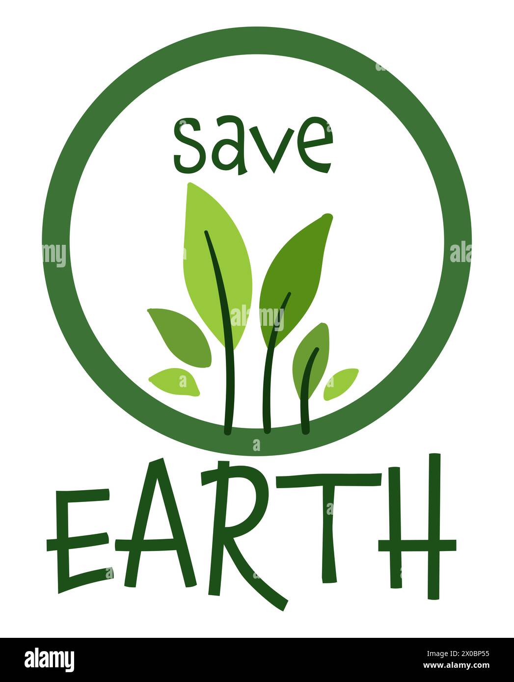 Save earth banner with leaves ecological awareness Stock Vector Image ...