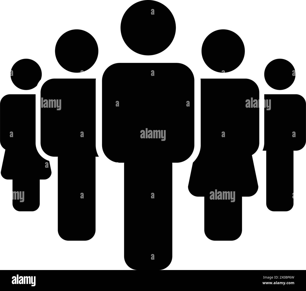 People icon vector male and female group of persons symbol in glyph ...