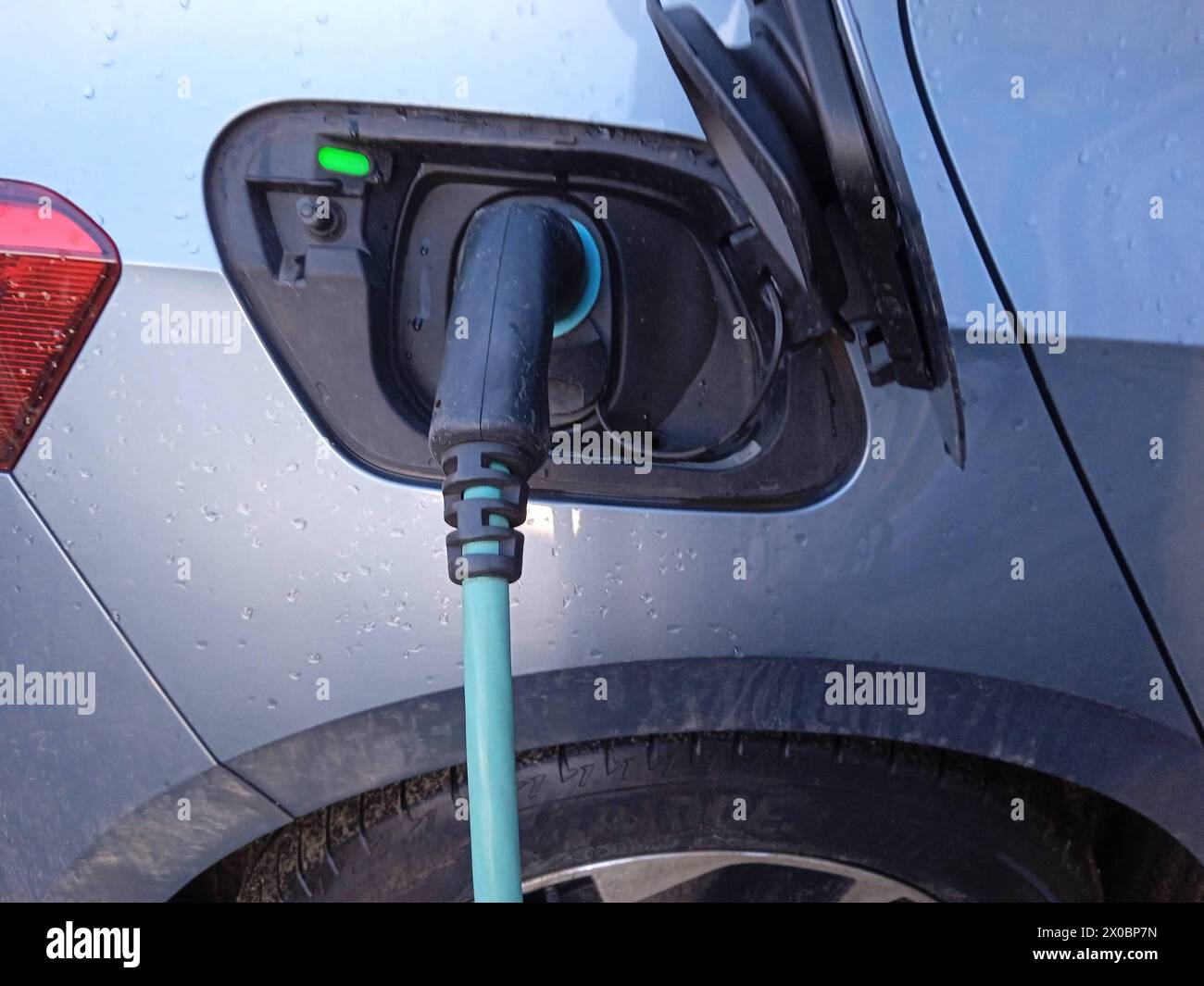 symbol of an electric car or electric vehicle powered by electric ...