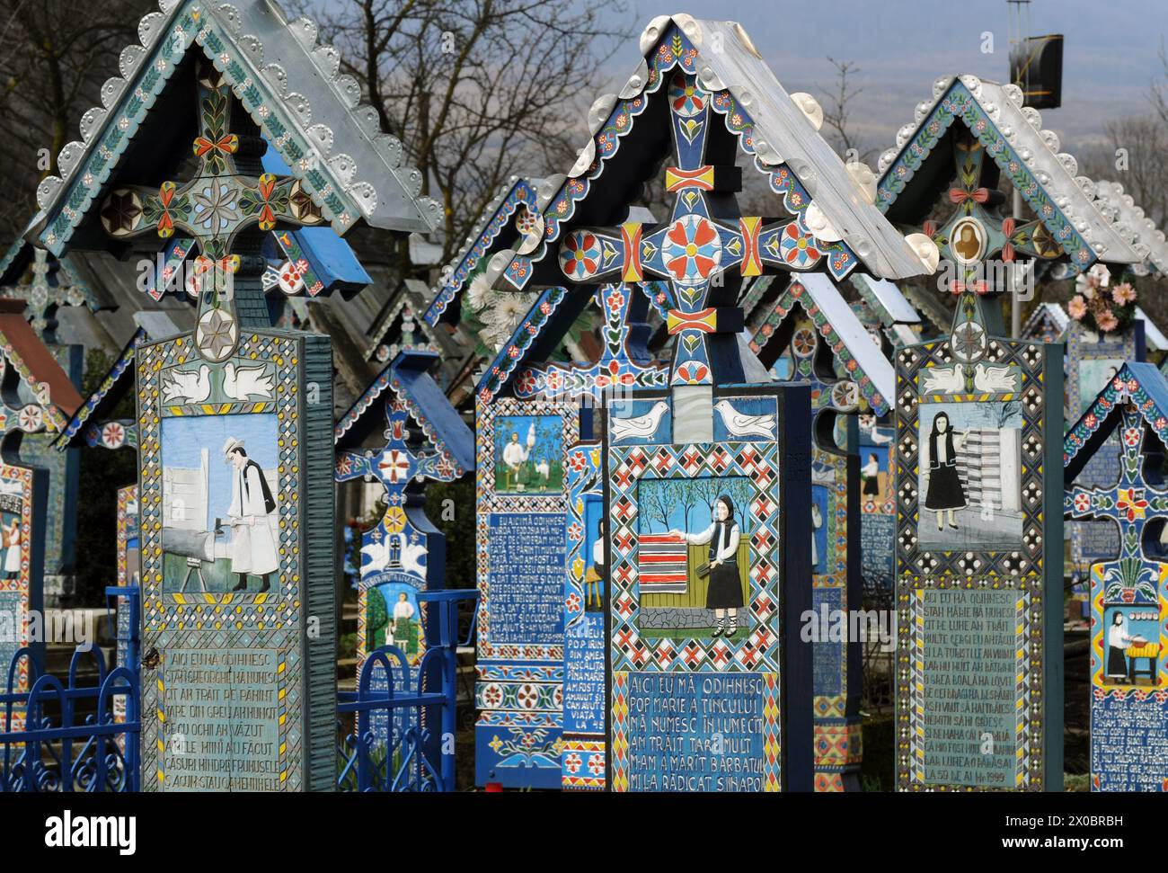The Merry Cemetery, Cimitirul Vesel, Sapanta, Maramures, Romania Stock ...