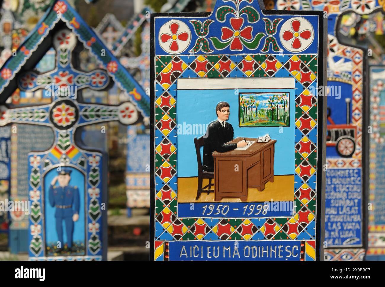 The Merry Cemetery, Cimitirul Vesel, Sapanta, Maramures, Romania Stock ...