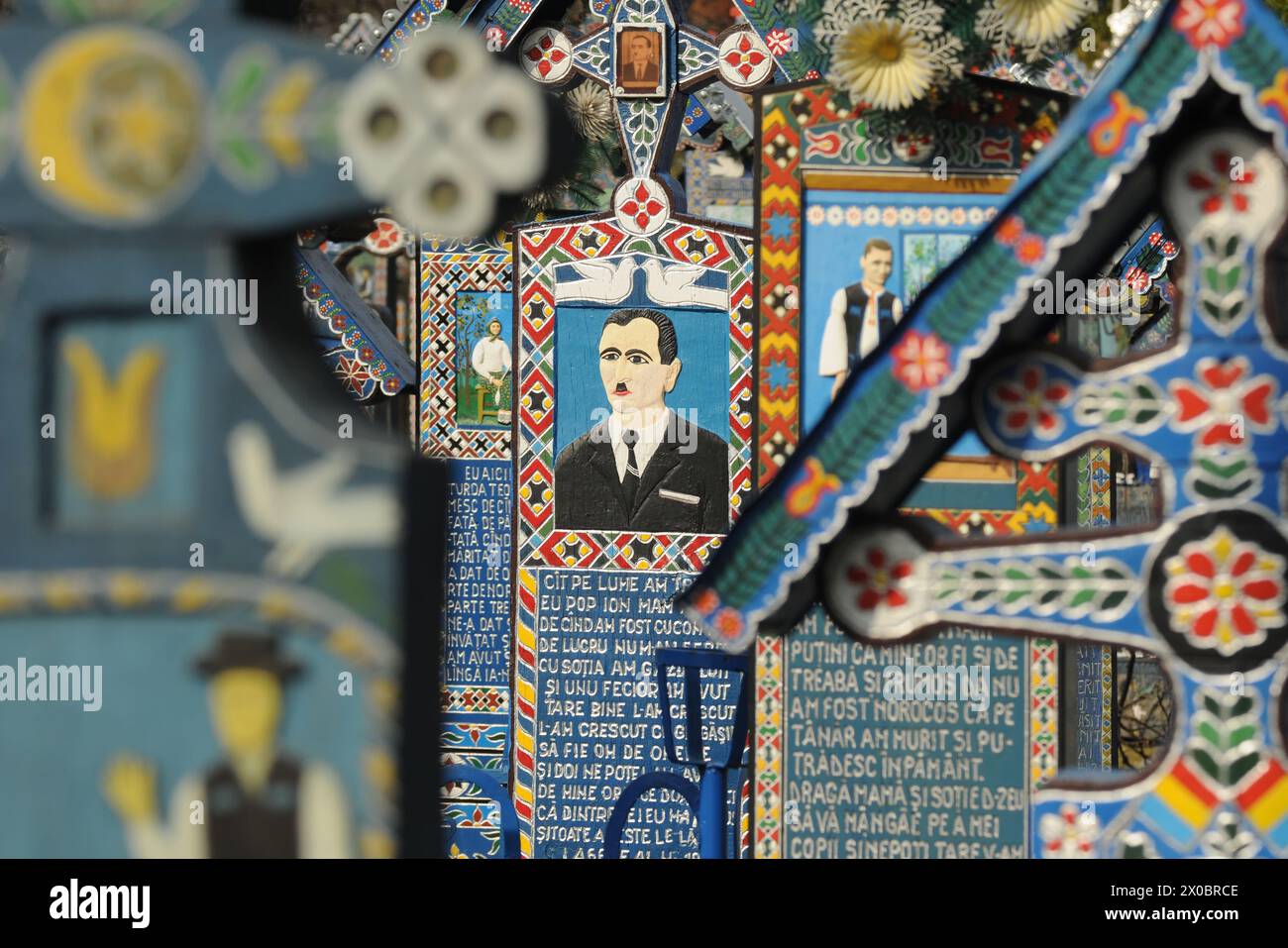 The Merry Cemetery, Cimitirul Vesel, Sapanta, Maramures, Romania Stock ...