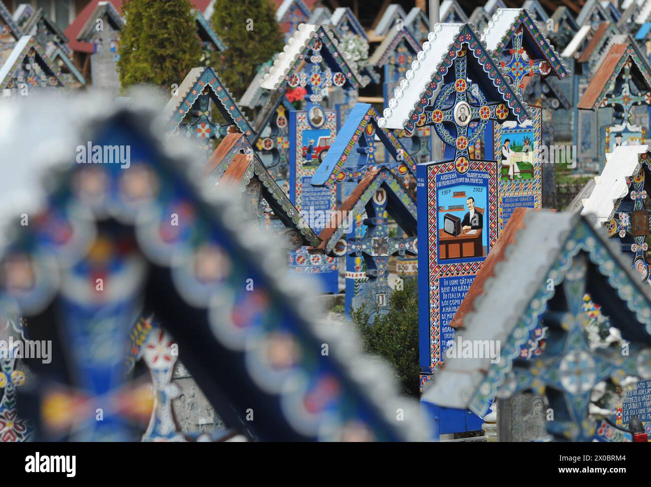 The Merry Cemetery, Cimitirul Vesel, Sapanta, Maramures, Romania Stock ...