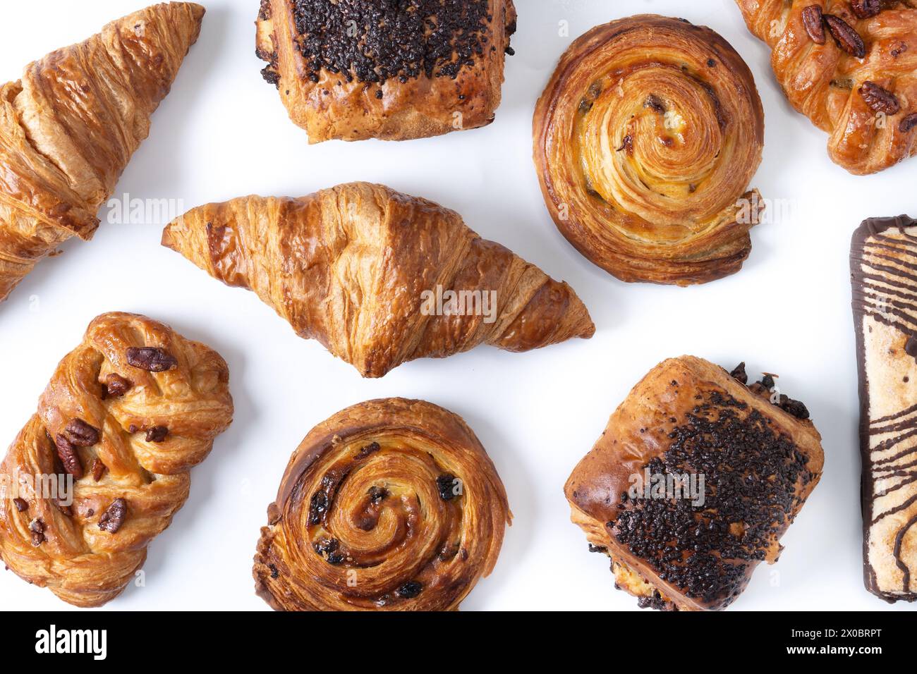 Set of bakery pastries isolated on white background Stock Photo - Alamy
